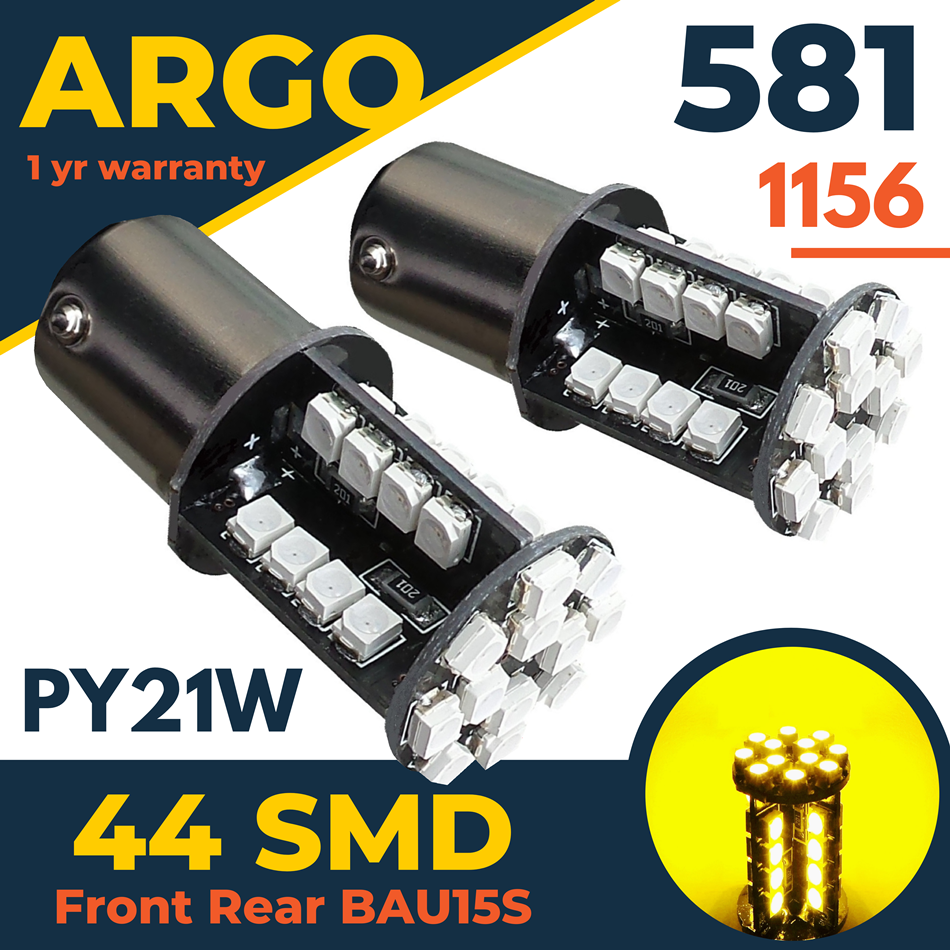 581 Led Smd Indicator Amber Upgrade Car Signal Light Bulbs Py21w Orange 12v | eBay